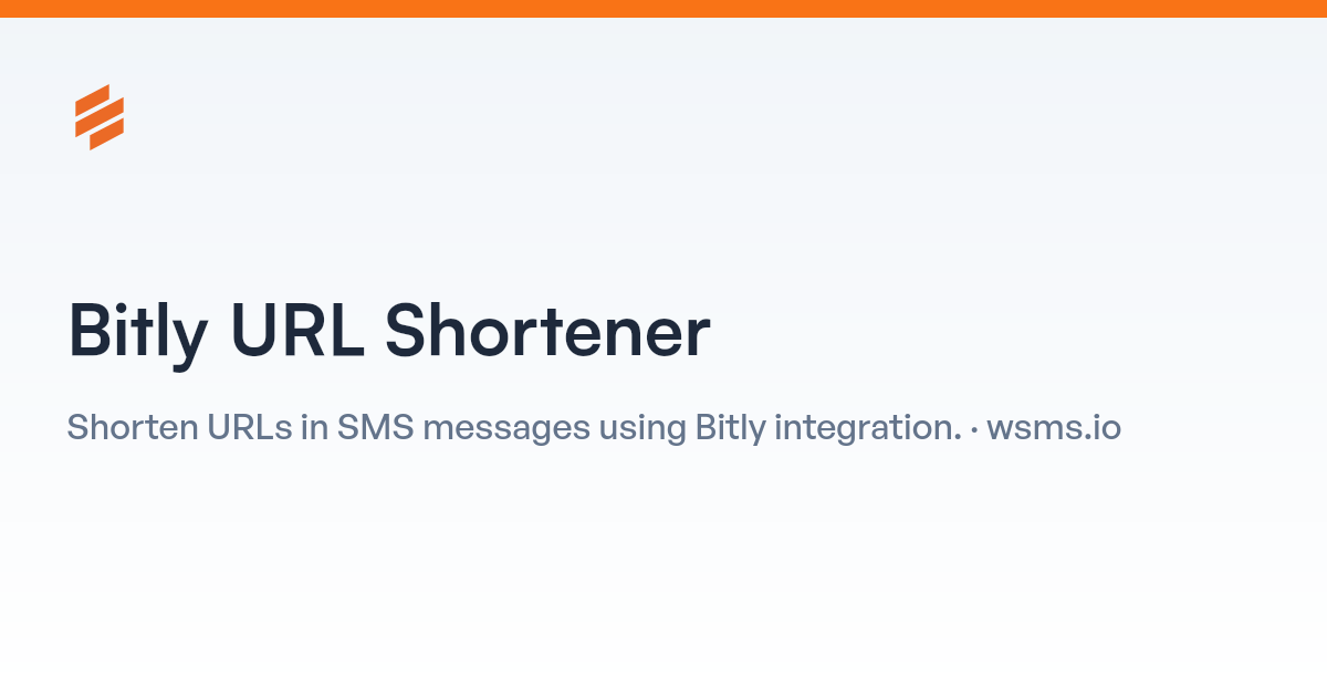 Bitly URL Shortener | Documentation | WSMS